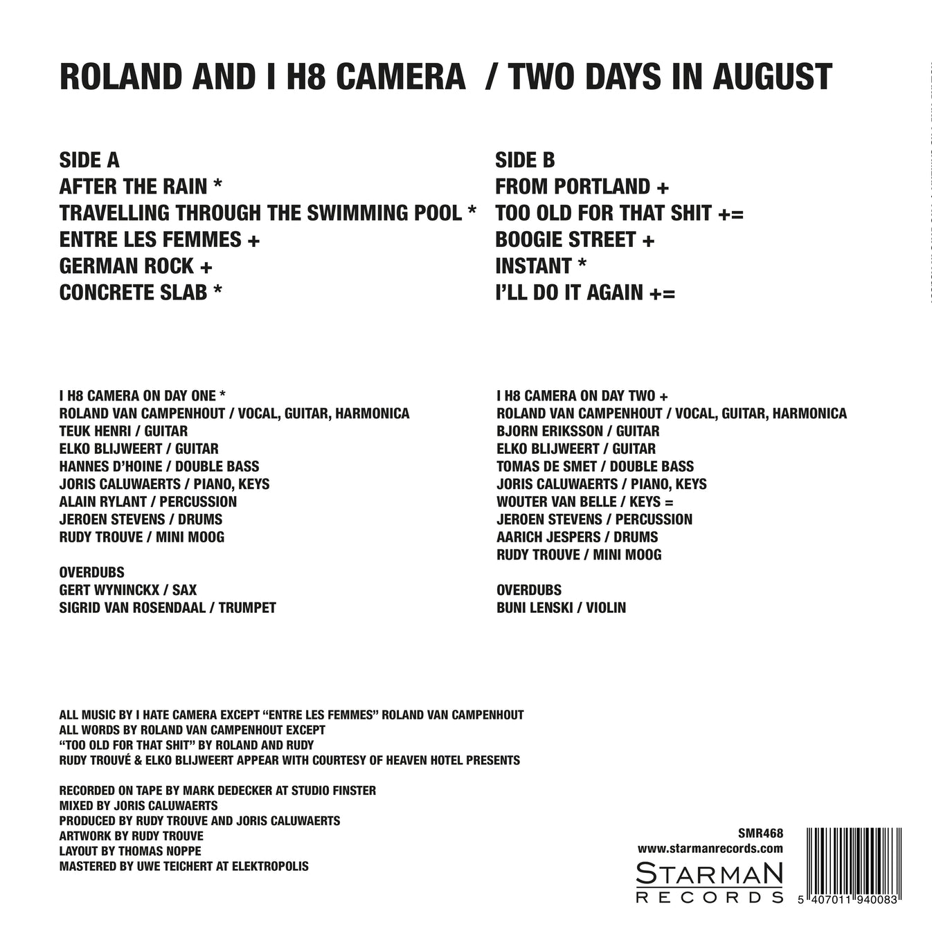 Roland & IH8 Camera - Two Days In August – Cluster Park